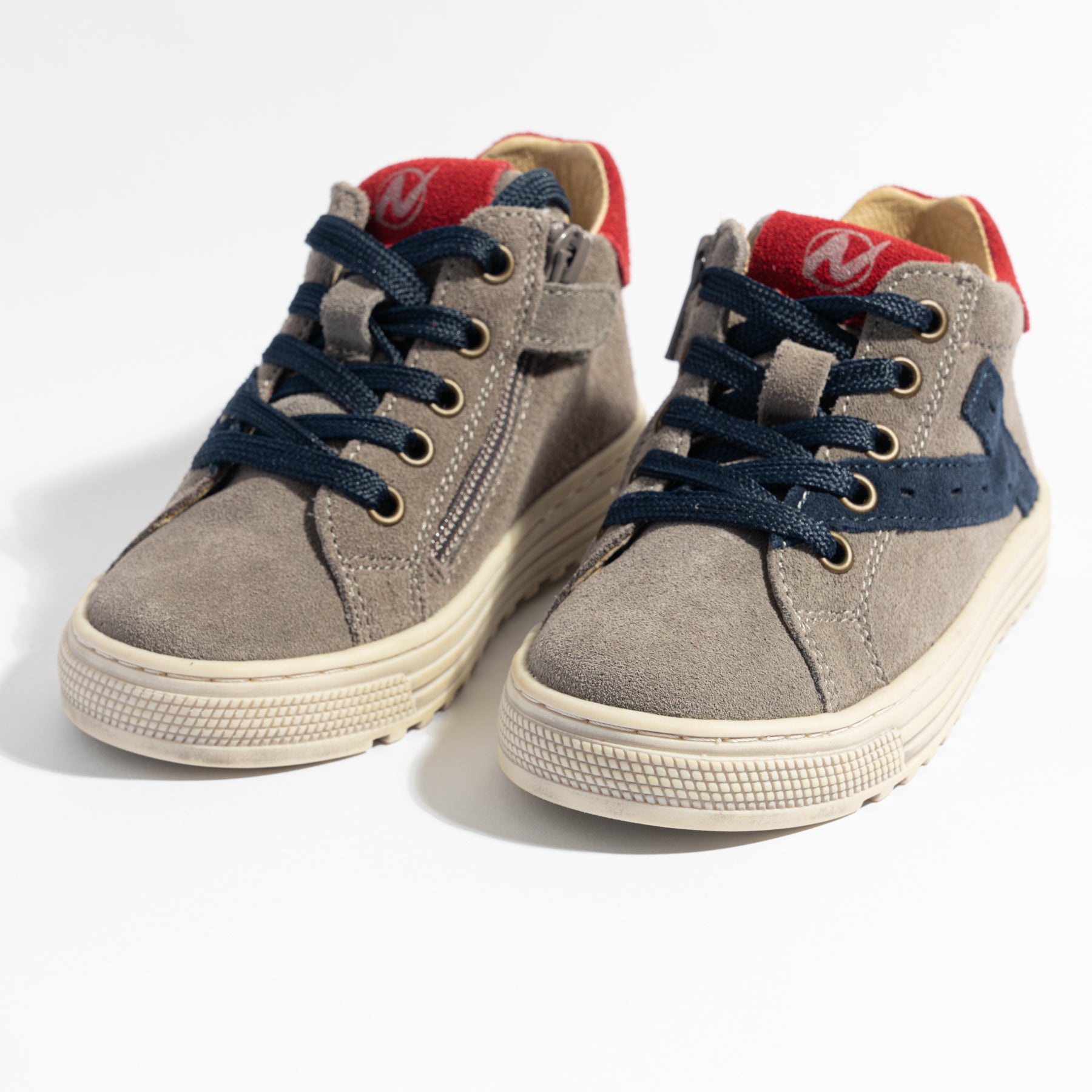 Basket montante Grise et Bleu Naturino Snip High suede